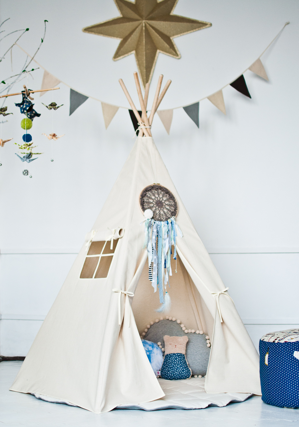 Tipi indián sátor - bézs - MyMiniversum